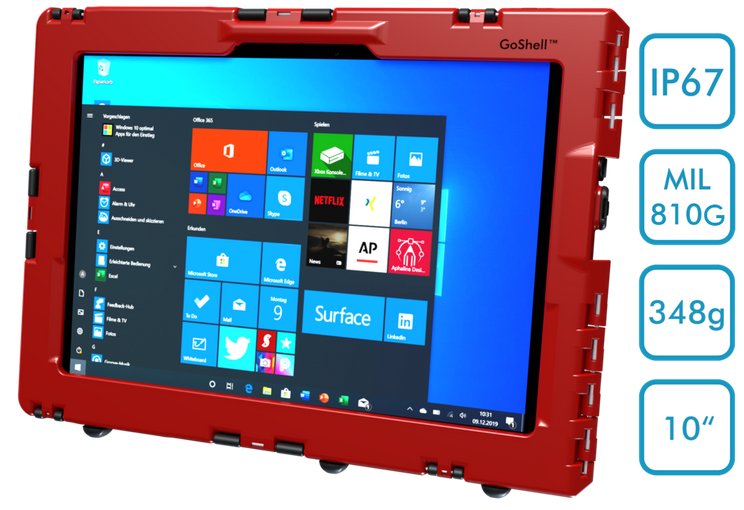 Andres Industries GoShell 10, rot, Touchfolie Hybridglas ...