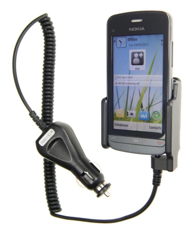Brodit KFZ Halter mit Ladekabel 512262 für Nokia C5-03 | PDA Max