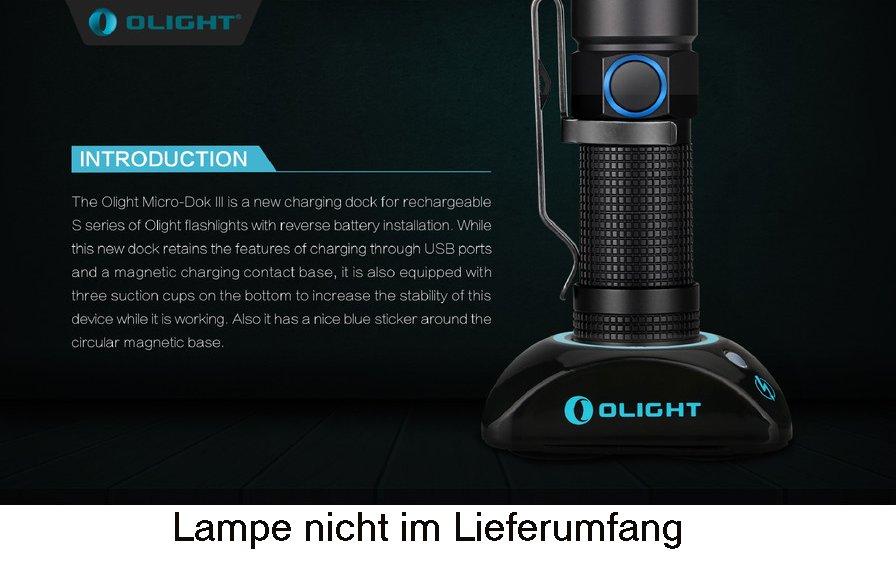 Olight Micro-Dok III - Ladestation für Olight S1R / S2R / S10RIII ...