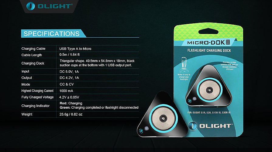 Olight Micro-Dok III - Ladestation für Olight S1R / S2R / S10RIII ...