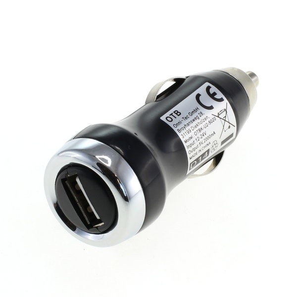 OTB KFZ USB Ladeadapter, schwarz mit 2A für 12V- und 24V-Anschlüsse ...